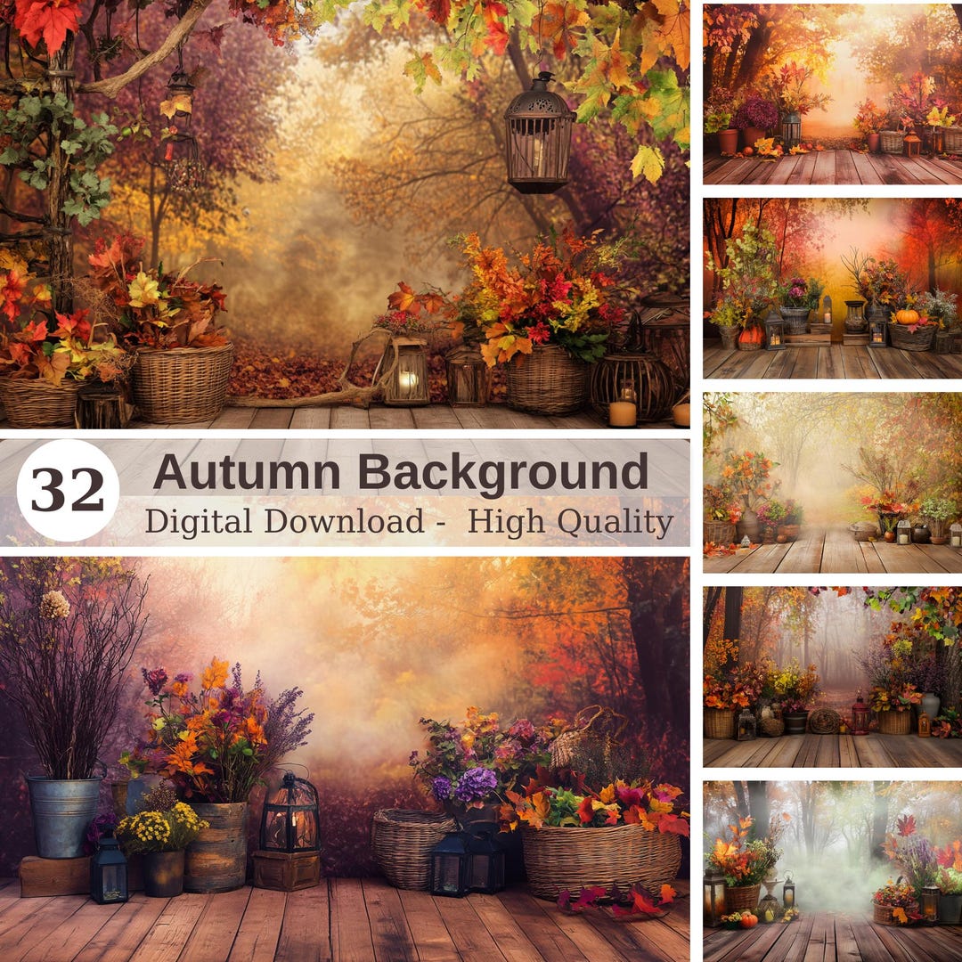 Fall Rustic Digital Background,autumn Digital Backdrop,kids Creative ...