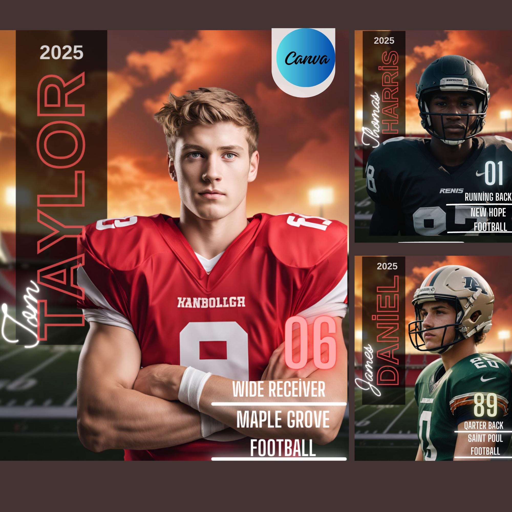 Football Poster Canva Template | Sports Background & Digital Backdrop ...