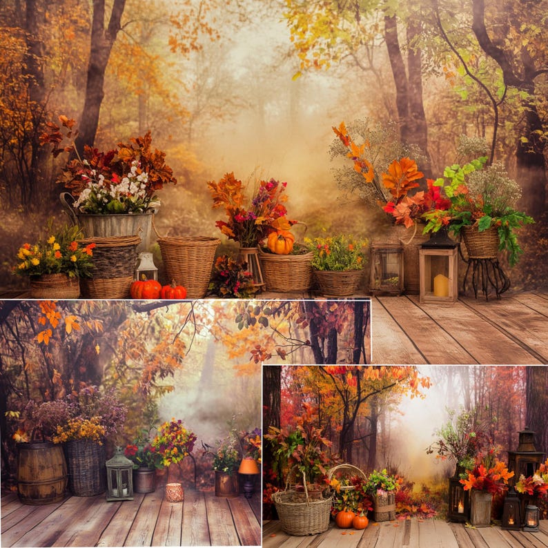 Fall Rustic Digital Background,autumn Digital Backdrop,kids Creative ...