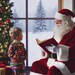 Christmas Santa Reading Book Digital Background, Holiday Portrait ...