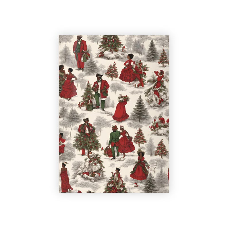 Wrapping Paper, African American Christmas Print Black Holiday Gift ...
