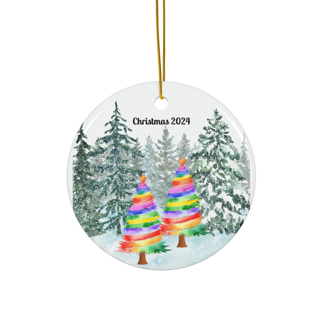 Ceramic Ornament, 4 Shapes Gay Pride Christmas Ornament, LGBT Holiday ...