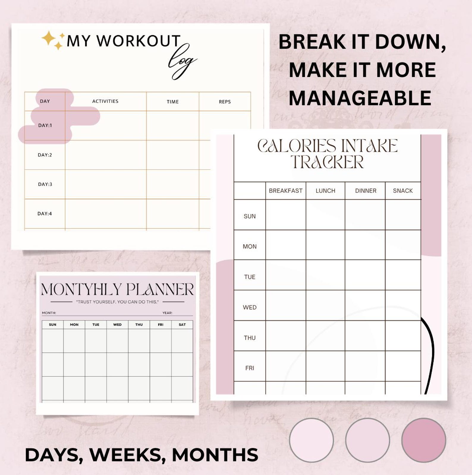 Fitness Planner: Goal Setting, Workout Log, Nutrition Tracker, Progress ...