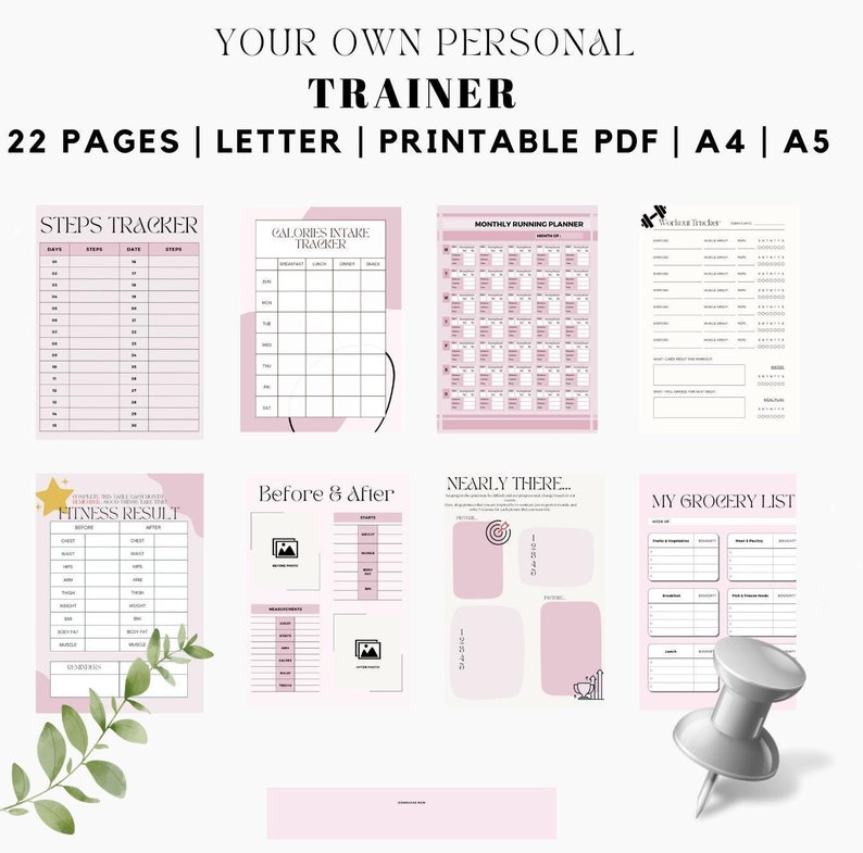 Fitness Planner: Goal Setting, Workout Log, Nutrition Tracker, Progress ...