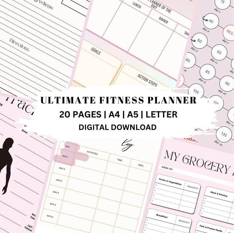 Fitness Planner: Goal Setting, Workout Log, Nutrition Tracker, Progress ...