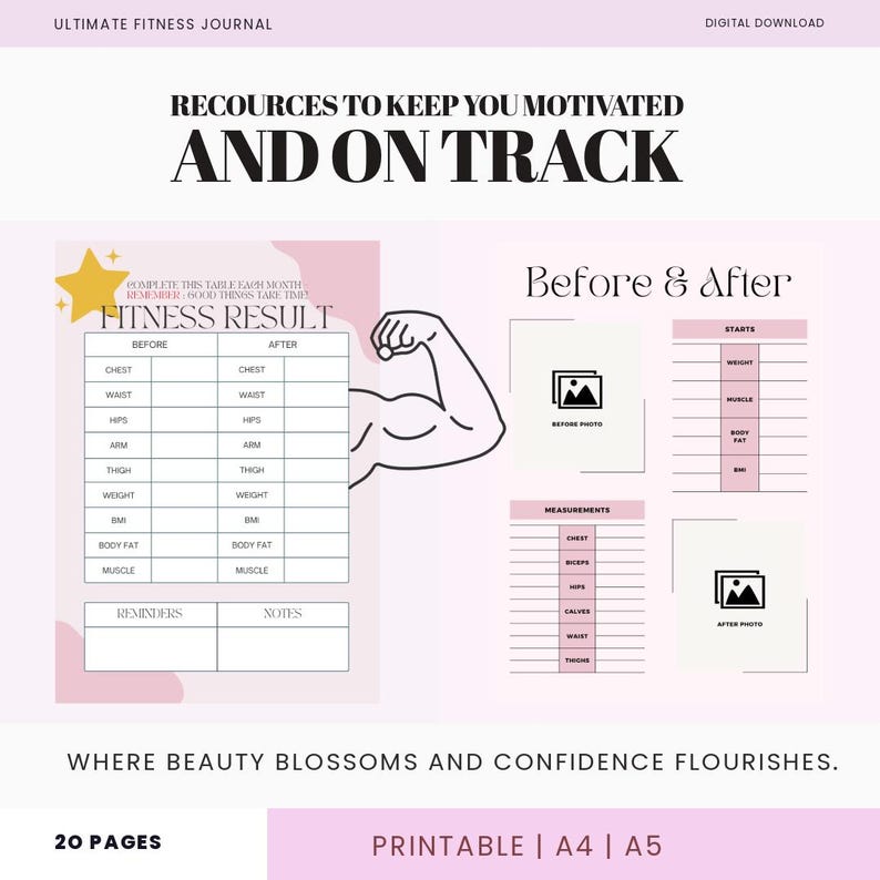 Fitness Planner: Goal Setting, Workout Log, Nutrition Tracker, Progress ...