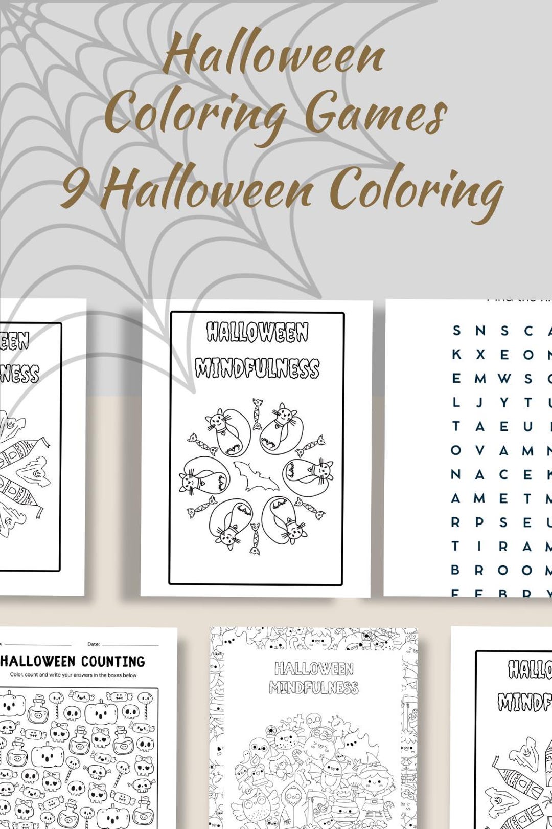 Spooky Hygge Coloring Pages 9 Cute & Cozy Halloween Pages Set One ...