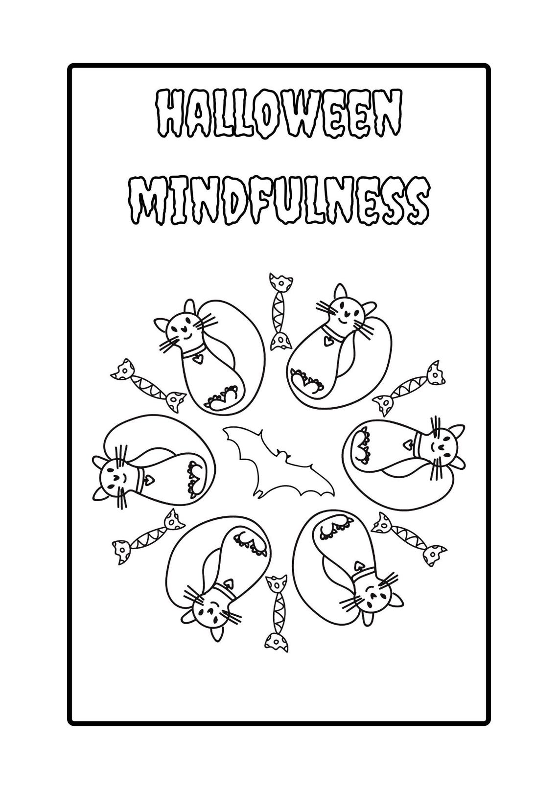 Spooky Hygge Coloring Pages 9 Cute & Cozy Halloween Pages Set One ...