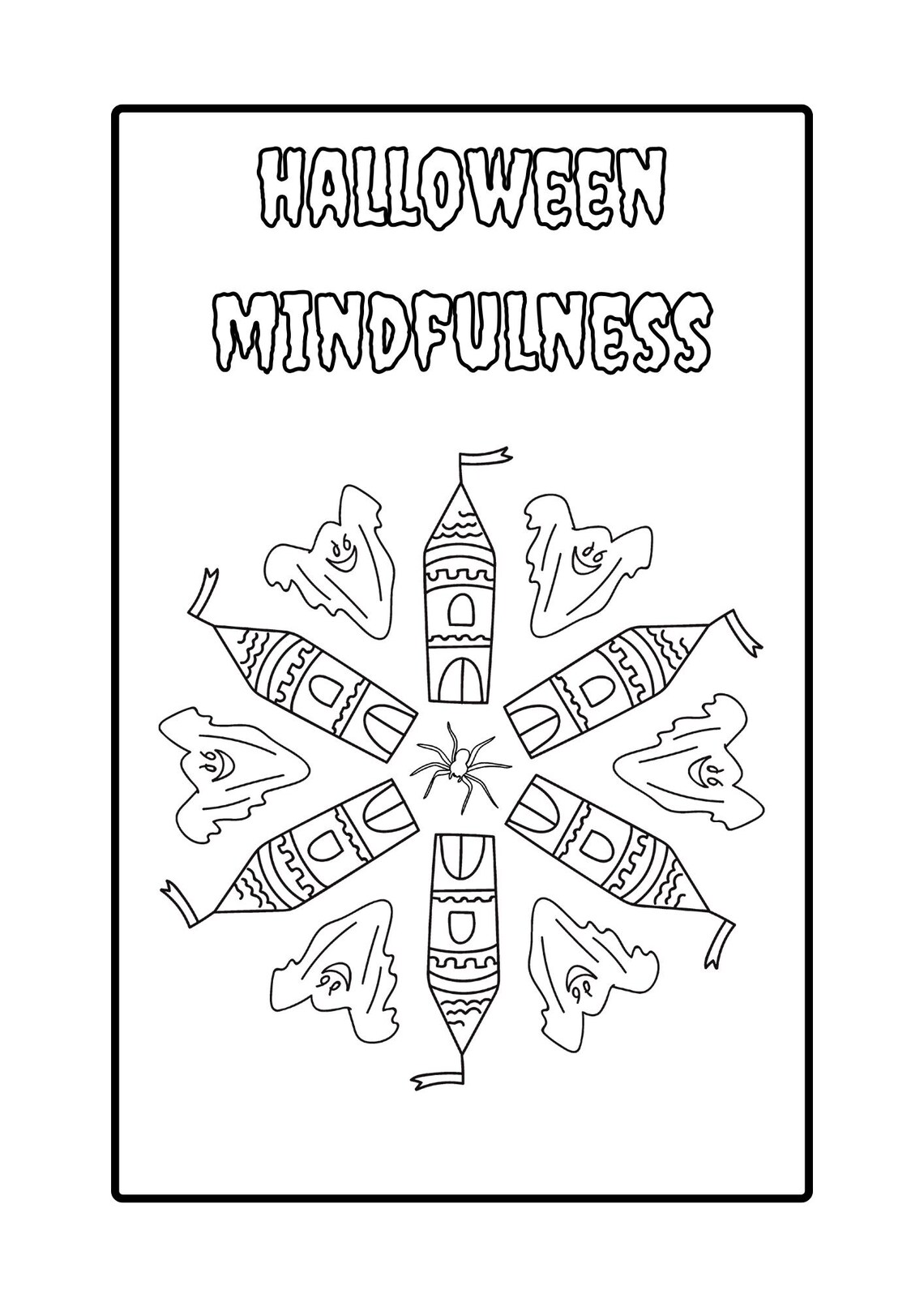 Spooky Hygge Coloring Pages 9 Cute & Cozy Halloween Pages Set One ...