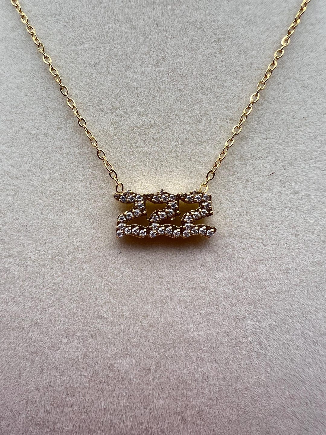 222 Moissanite Angel Number Pendant – Gold or White Gold Plated - Etsy