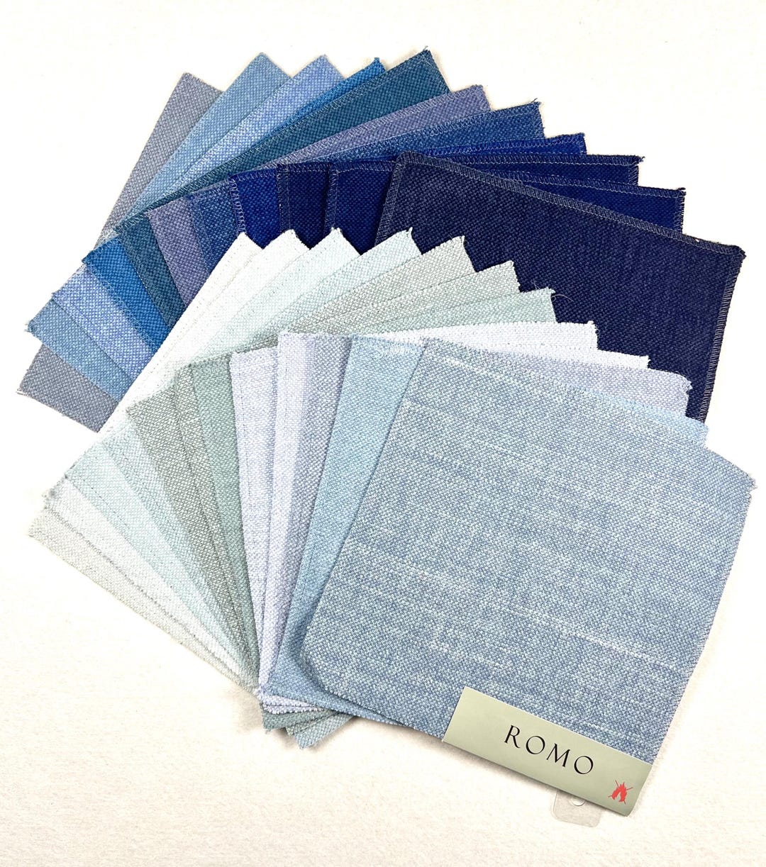 Romo Multi Shades of Blue Linen Cotton Fabric Sample Squares - Etsy