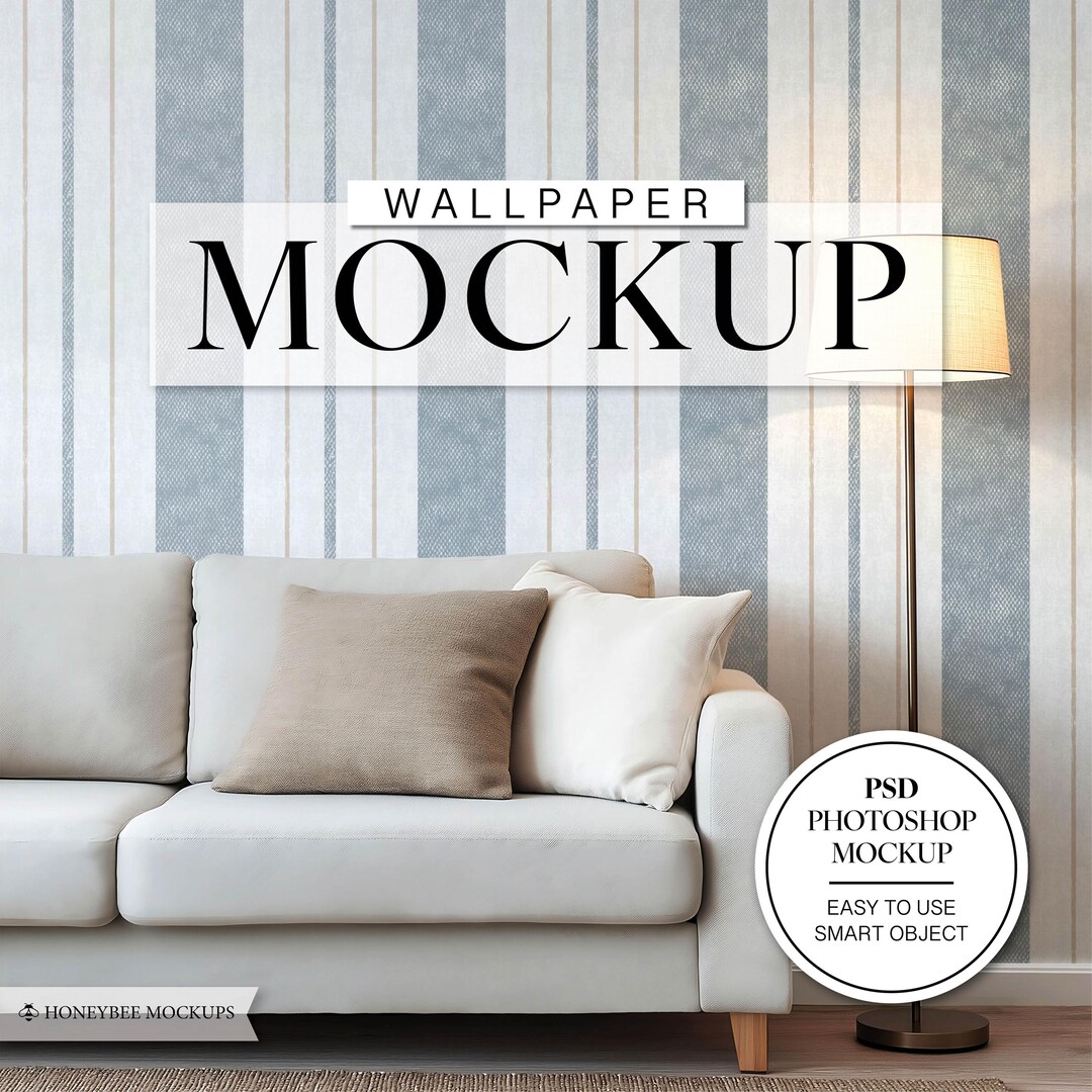 Couch Wallpaper Mockup, Photoshop Smart Object, PSD Wallpaper Mockup ...