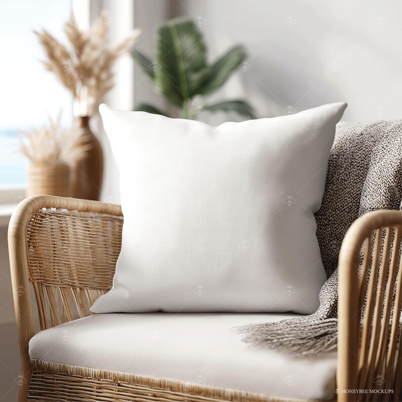 Square Pillow Mockup, PSD Template, Photoshop Smart Object, Pattern All ...