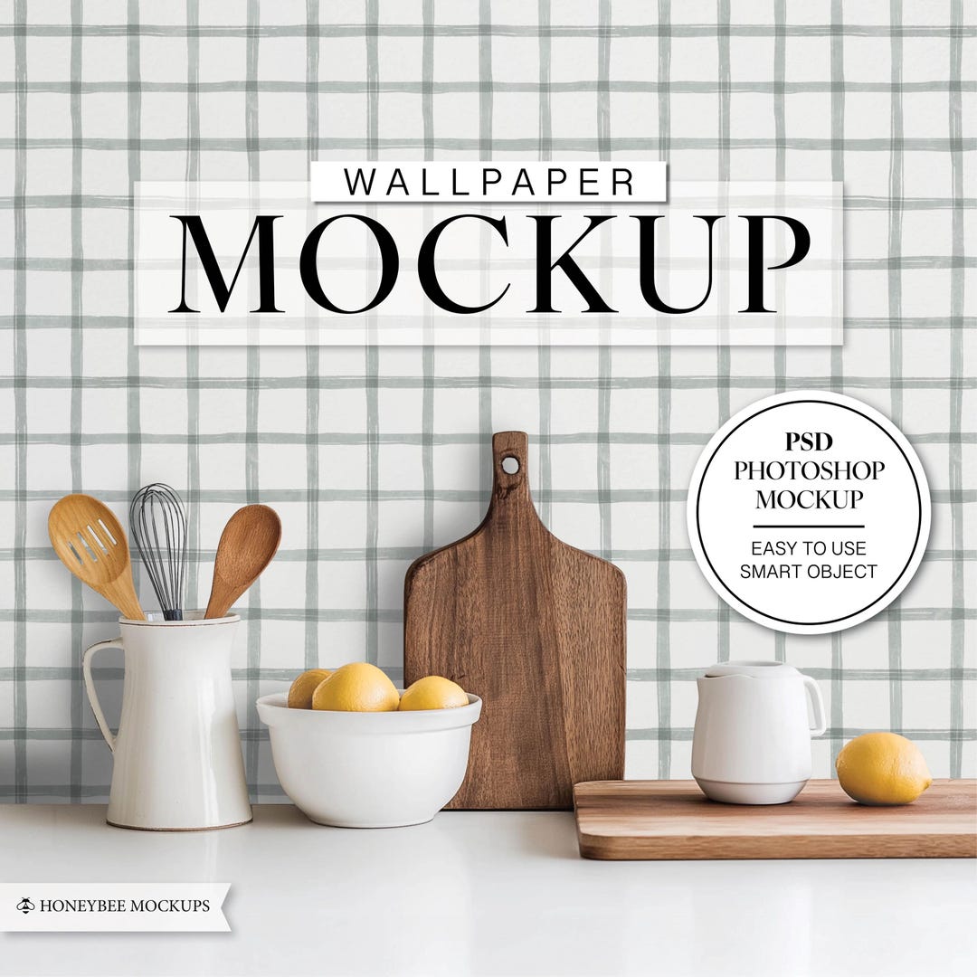 PSD Kitchen Wallpaper Mockup, Interior Mockup, PSD Wallpaper Mockup ...