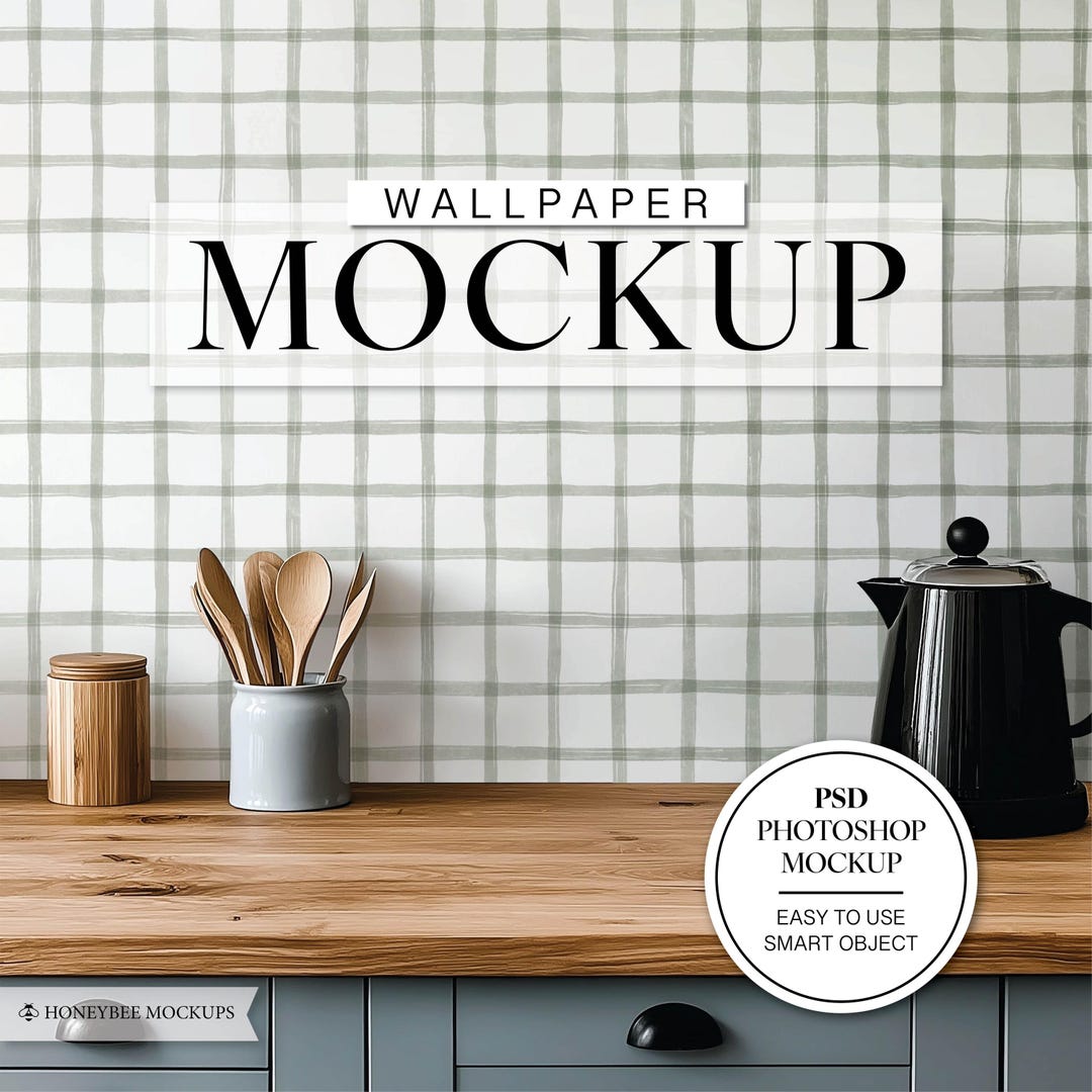 Kitchen Counter Wallpaper Mockup, Interior Design Mockup, PSD Wallpaper ...