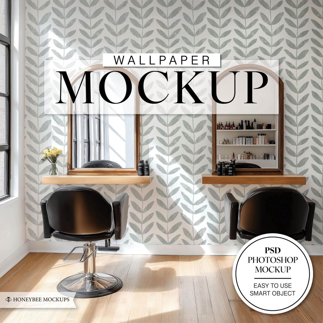 Beauty Salon Wallpaper Mockup, Interior Design Mockup, PSD Wallpaper ...