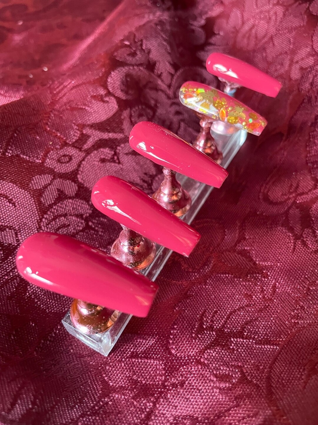 Fire Brick Red Acrylic Press on Nails - Etsy
