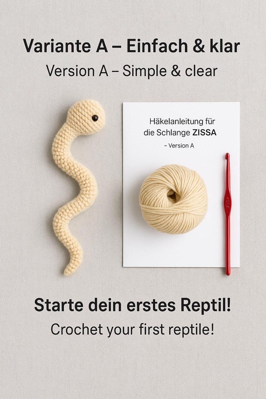 ZISSA Snake Crochet Instructions With PDF DIY Kit for Beginners and ...