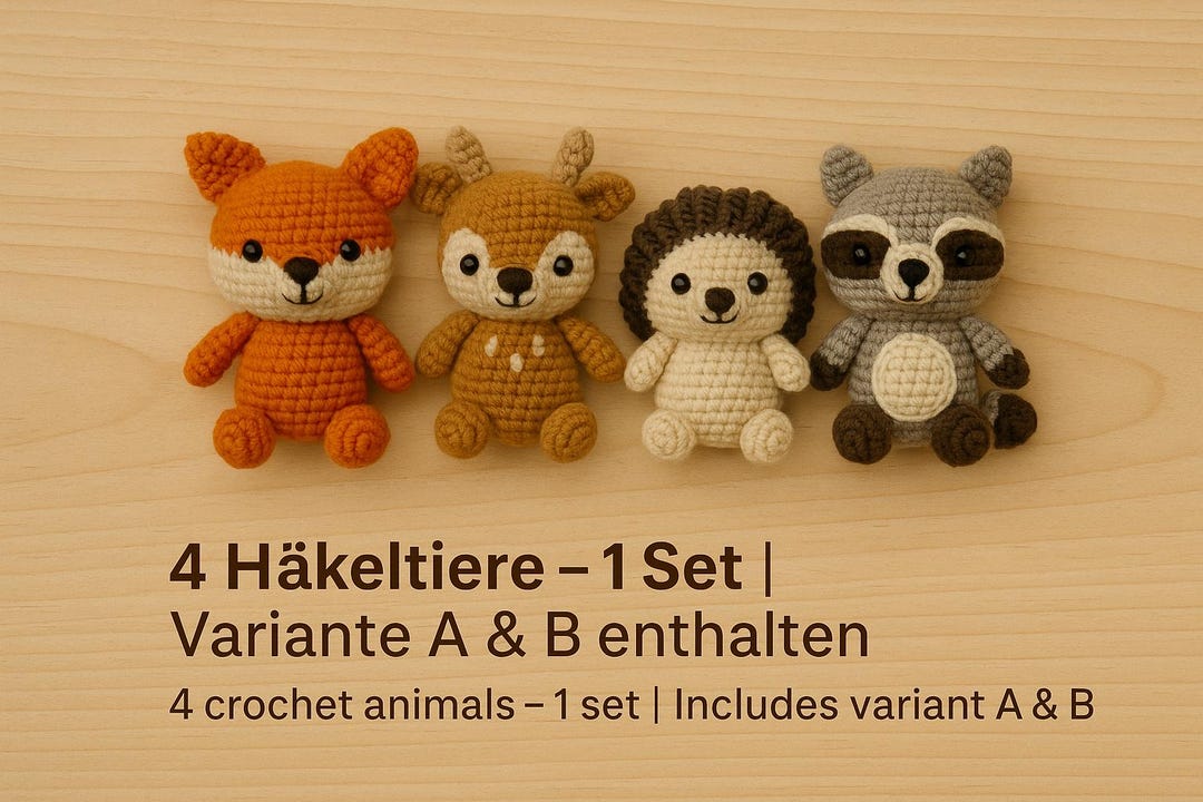 Forest Animals Amigurumi Set PDF Instructions Animals Crochet DIY Fox ...
