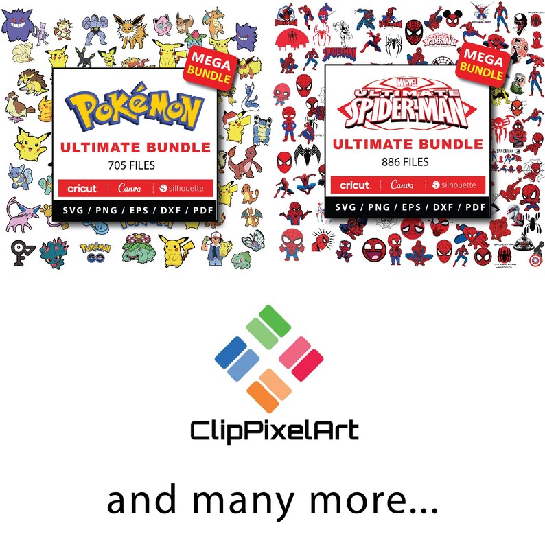 200,000 Mega Cartoon Characters SVG Bundle Layered Svgs for Cricut, PNG ...