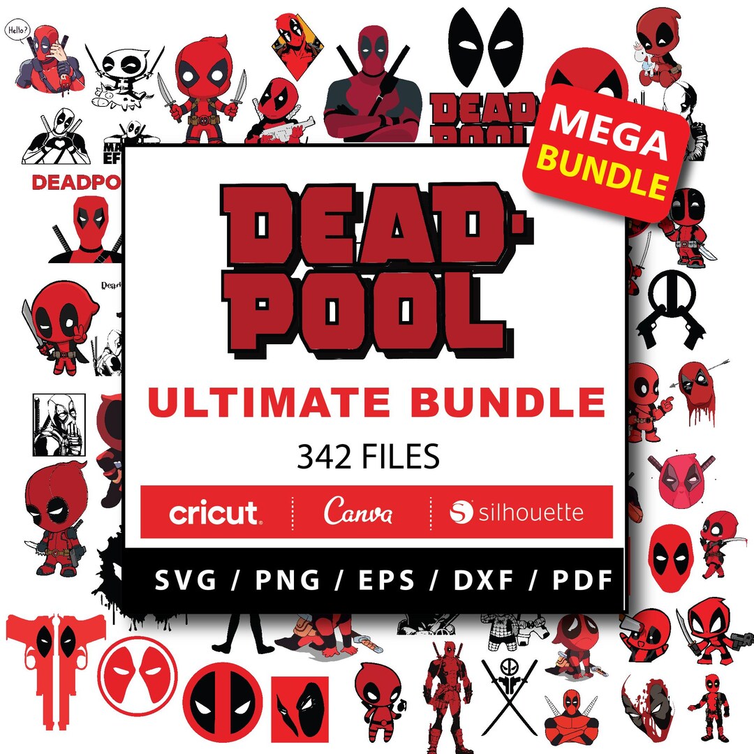 Deadpool SVG Bundle Pack Characters Clipart for Cricut, Silhouette ...