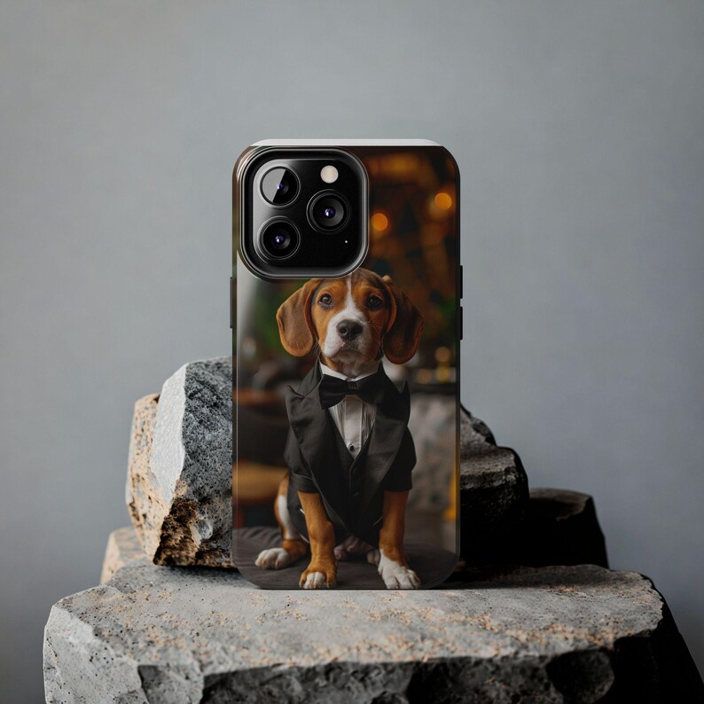 Dog in Tuxedo iPhone Case, Fun Animal Lover Gift, Unique AI Designed ...