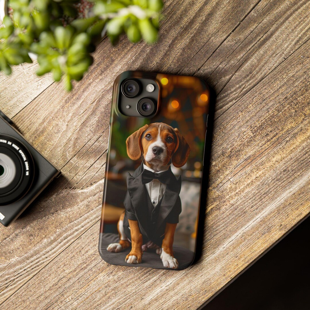 AI Generated Beagle in a Tuxedo Slim Phone Case, Dog Lover Gift, Animal ...