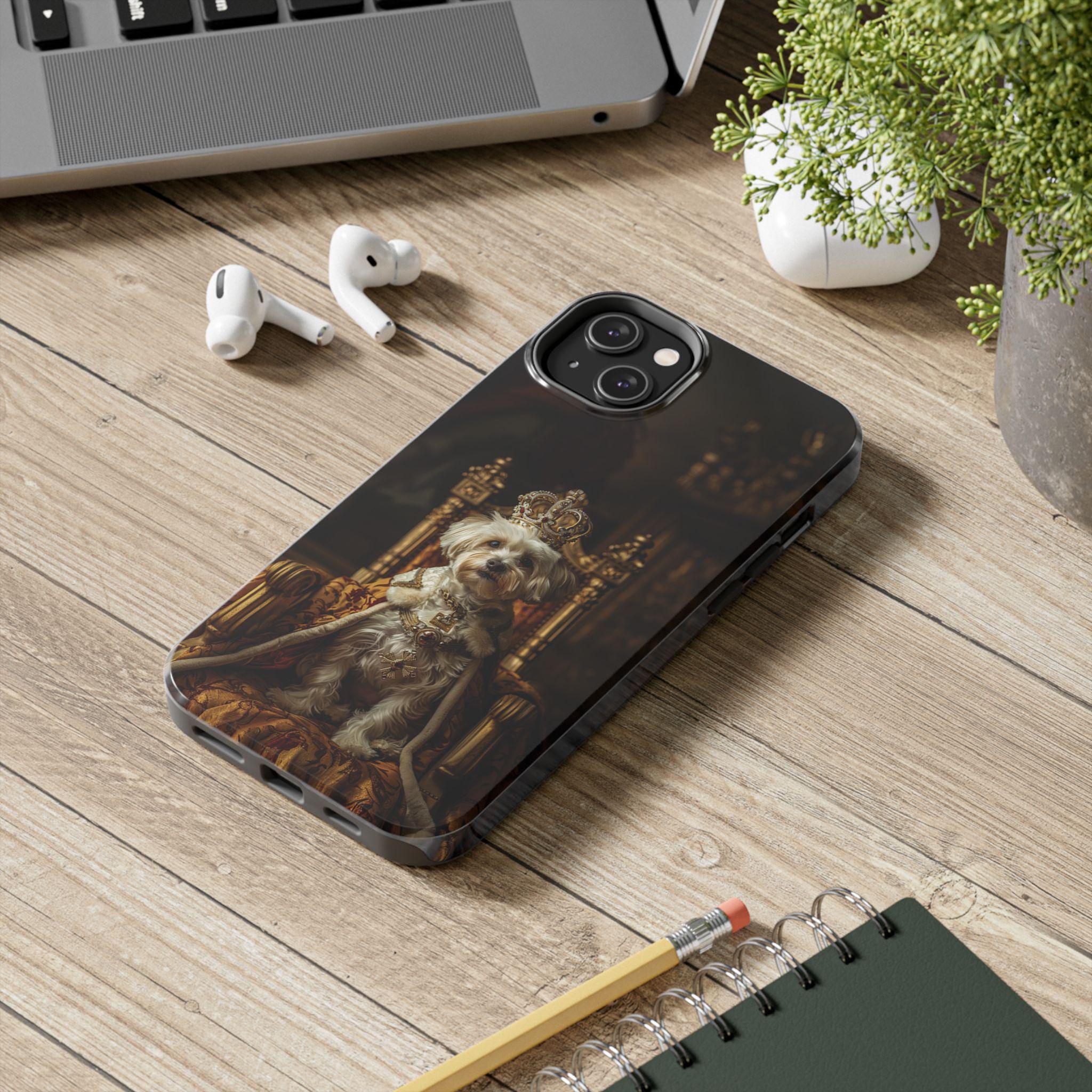 Maltese Dog Royal Throne Phone Case, Regal King Crown Castle Cover ...