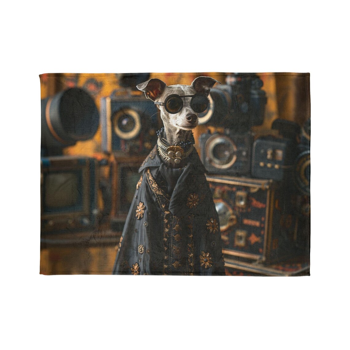Whippet Hollywood Blanket, Glamorous Vintage Dog Throw, Soft Polyester ...