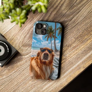 Golden Retriever Beach iPhone Case, Dog Lover Gift, Tropical Phone ...