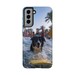 Surfing Border Collie Tough Phone Case Beach Palm Tree Phone Cover ...