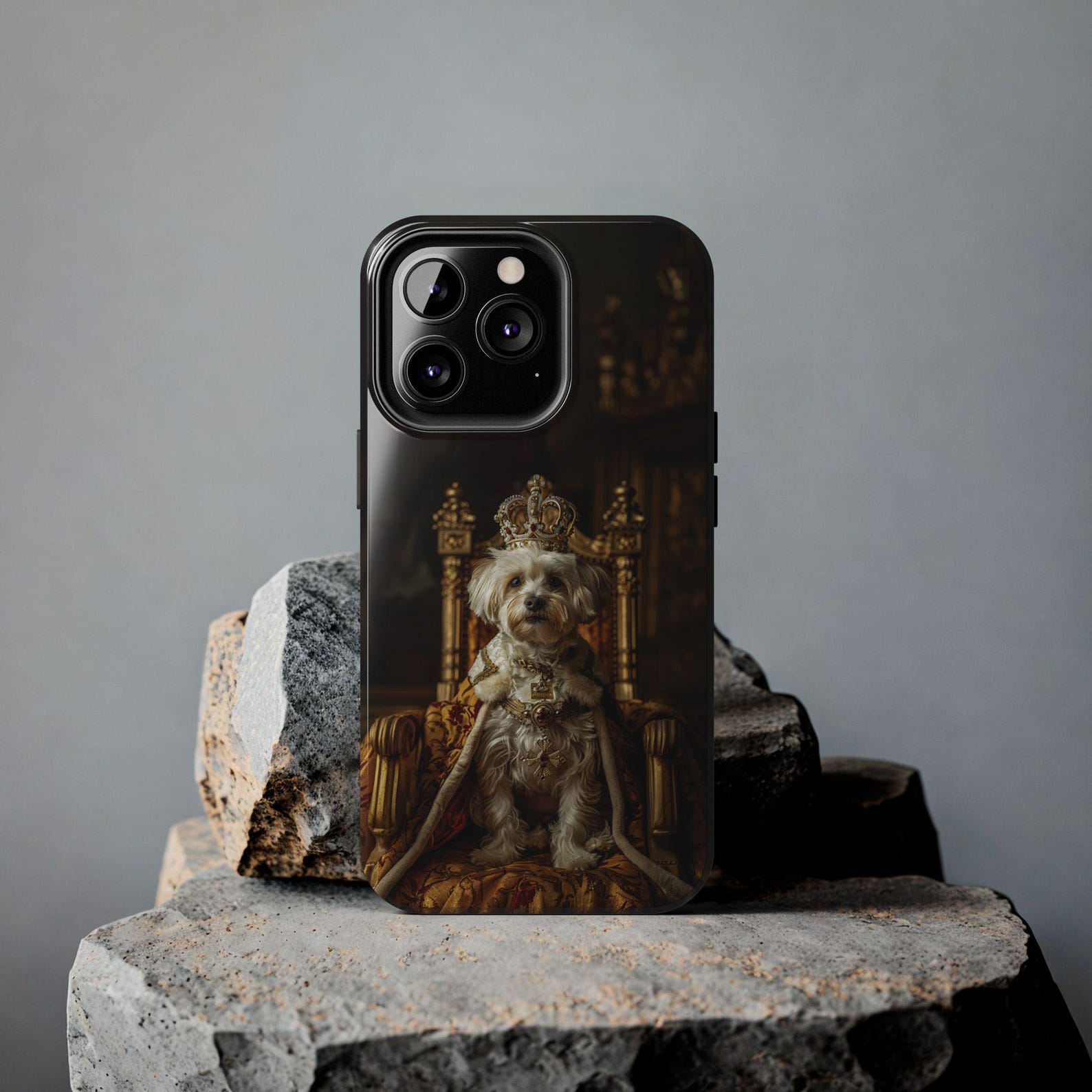 Maltese Dog Royal Throne Phone Case, Regal King Crown Castle Cover ...