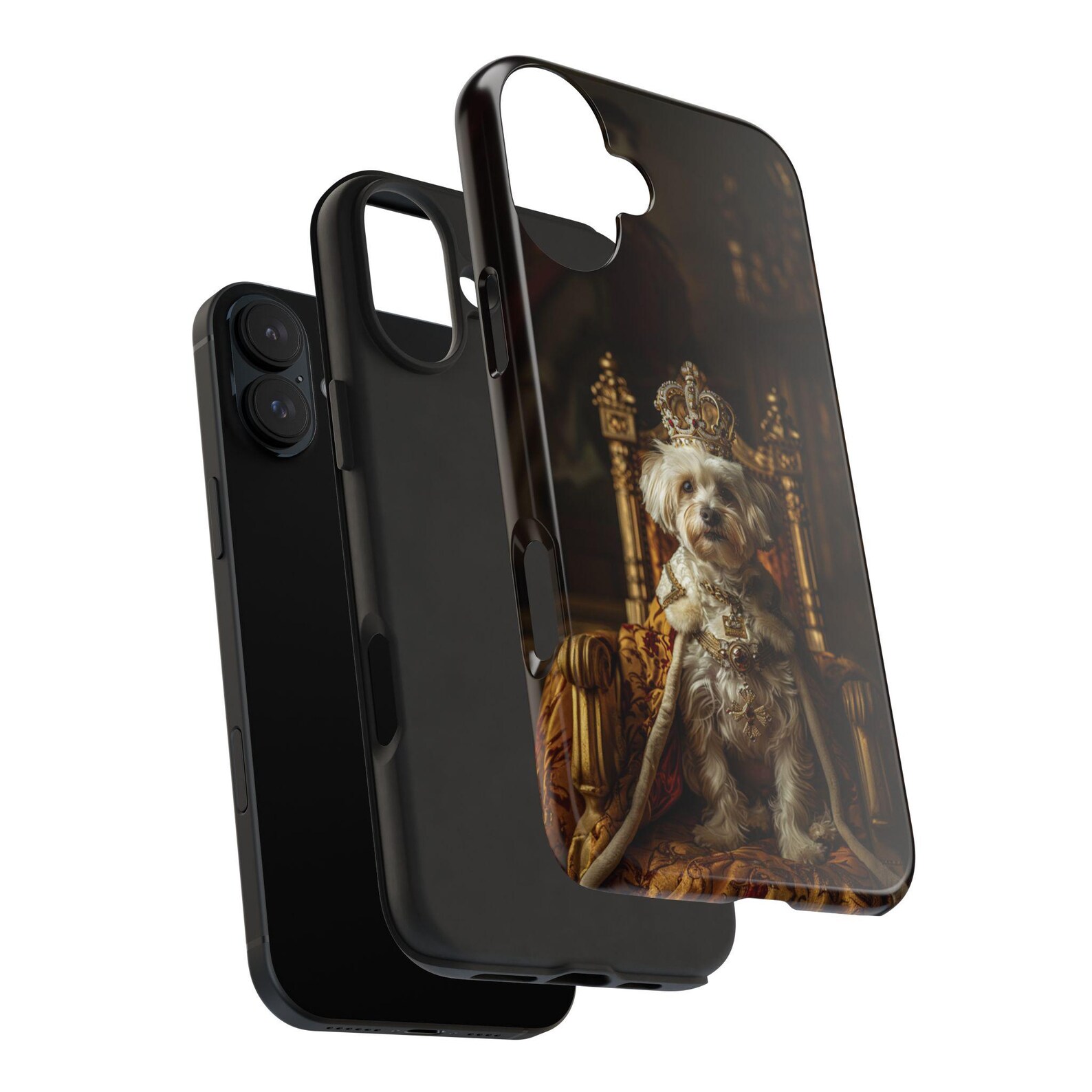 Maltese Dog Royal Throne Phone Case, Regal King Crown Castle Cover ...