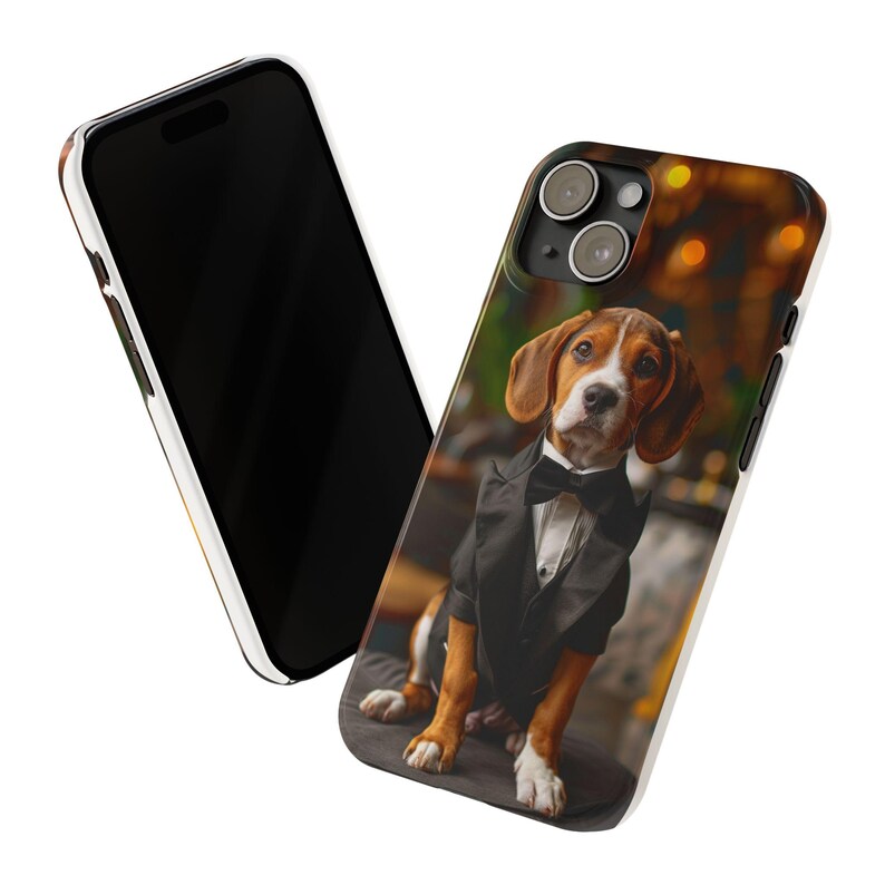 AI Generated Beagle in a Tuxedo Slim Phone Case, Dog Lover Gift, Animal ...