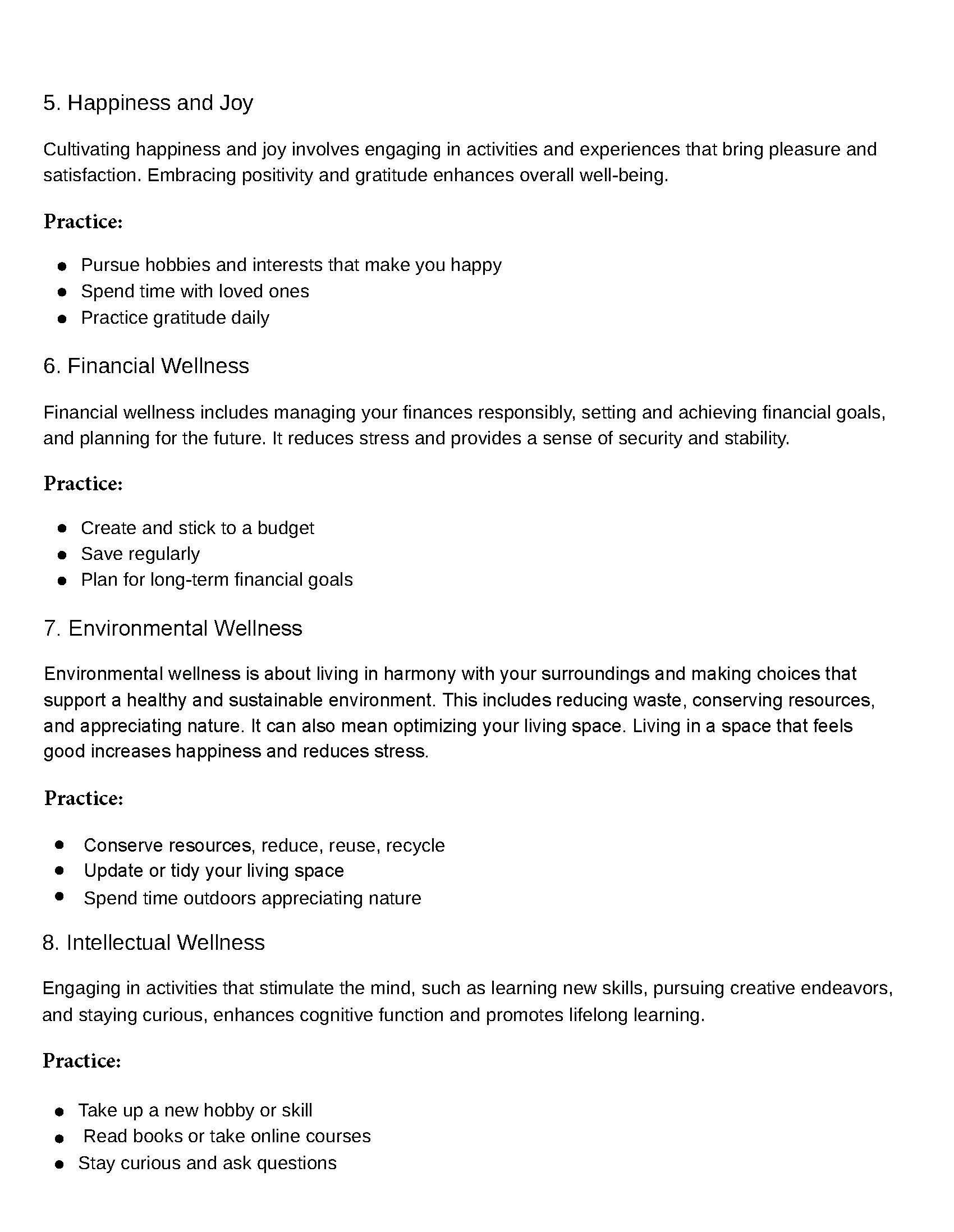 Wellness Wheel Template for Life Balance - New Year’s Goals - Personal ...