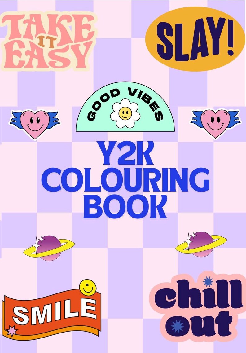 Y2K Colouring Pages - Etsy