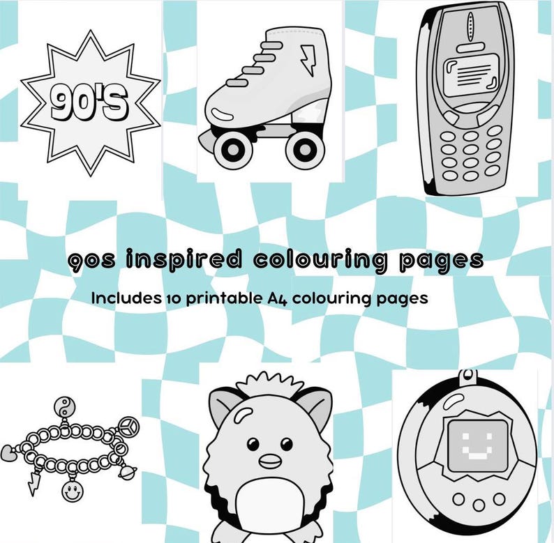 Retro Vibes: 90s-inspired Coloring Pages Collection - Etsy