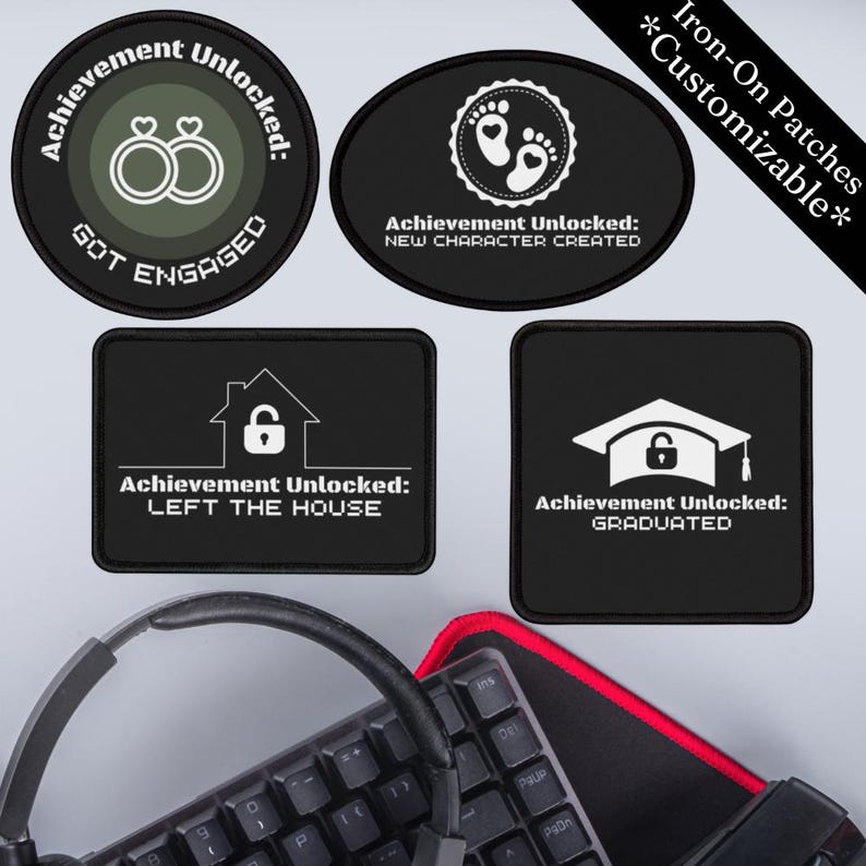 Customizable Achievement Unlocked Patches Personalized Patch Gaming ...