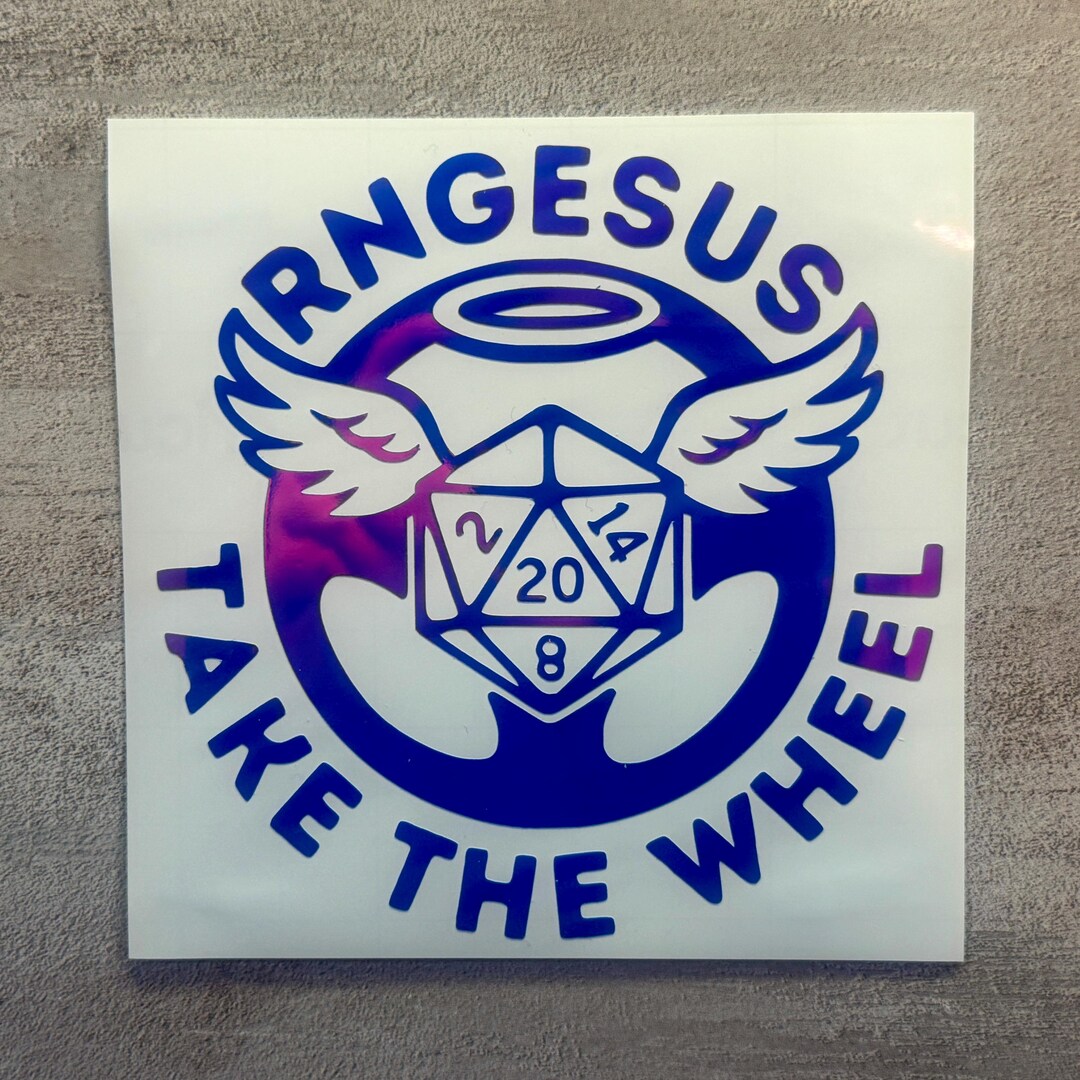 Rngesus Take the Wheel D20 Decal | Funny Gamer Car Sticker | RPG Dice ...