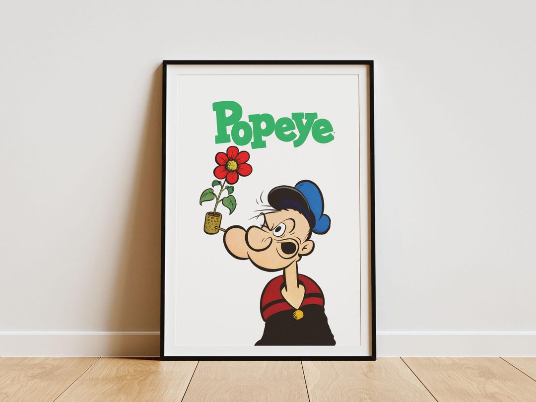 Classic Popeye Vintage Print Poster Trendy Decor Art Aesthetic Wall Art ...