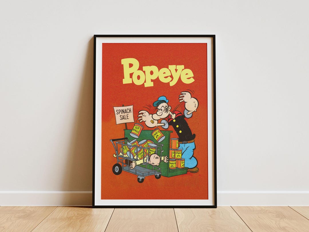 Classic Popeye Vintage Print Poster Trendy Decor Art Aesthetic Wall Art ...