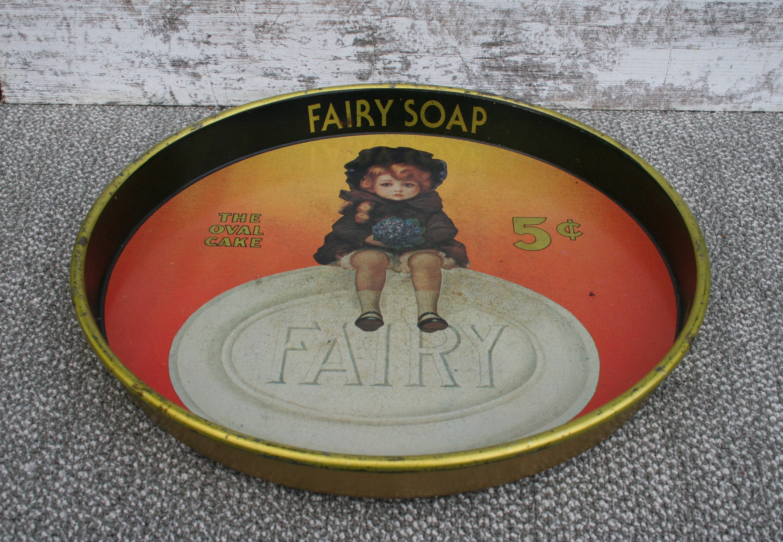 Vintage Metal Fairy Soap Advertising Round Serving / | Etsy