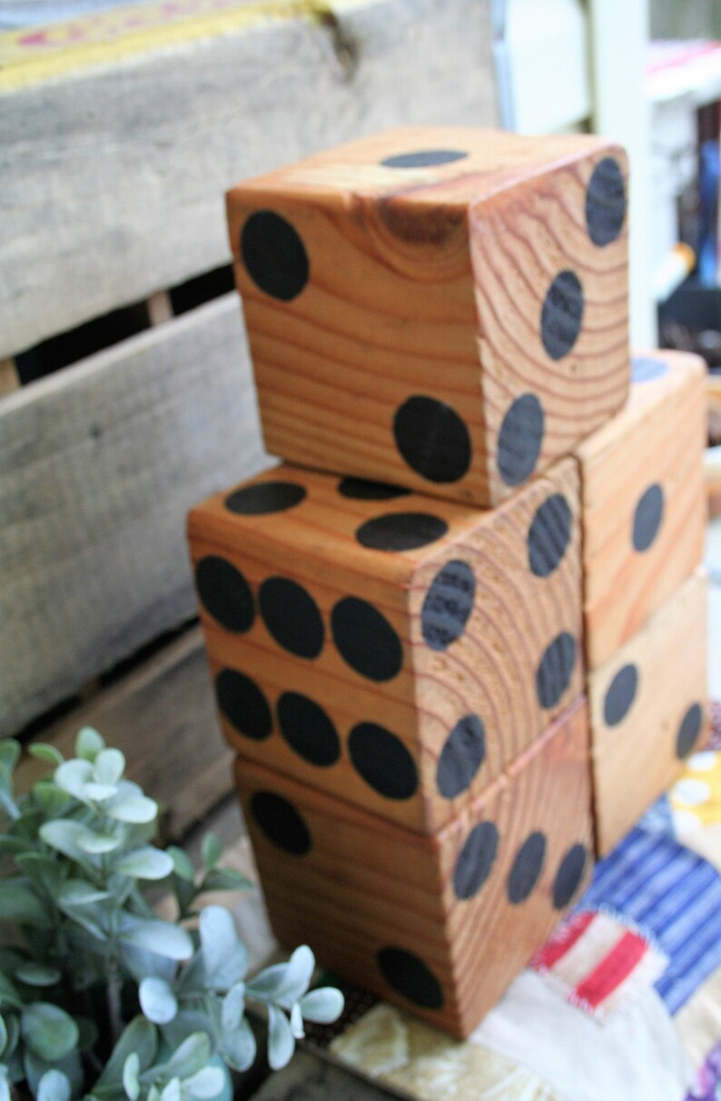 Handmade Wood Block Dice / Set of Five | Etsy