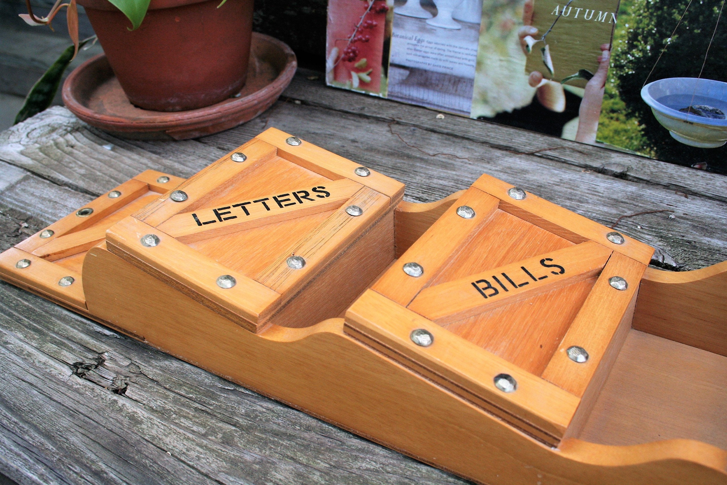 Letter and Bill / Mail Wall Organizer / Holder | Etsy