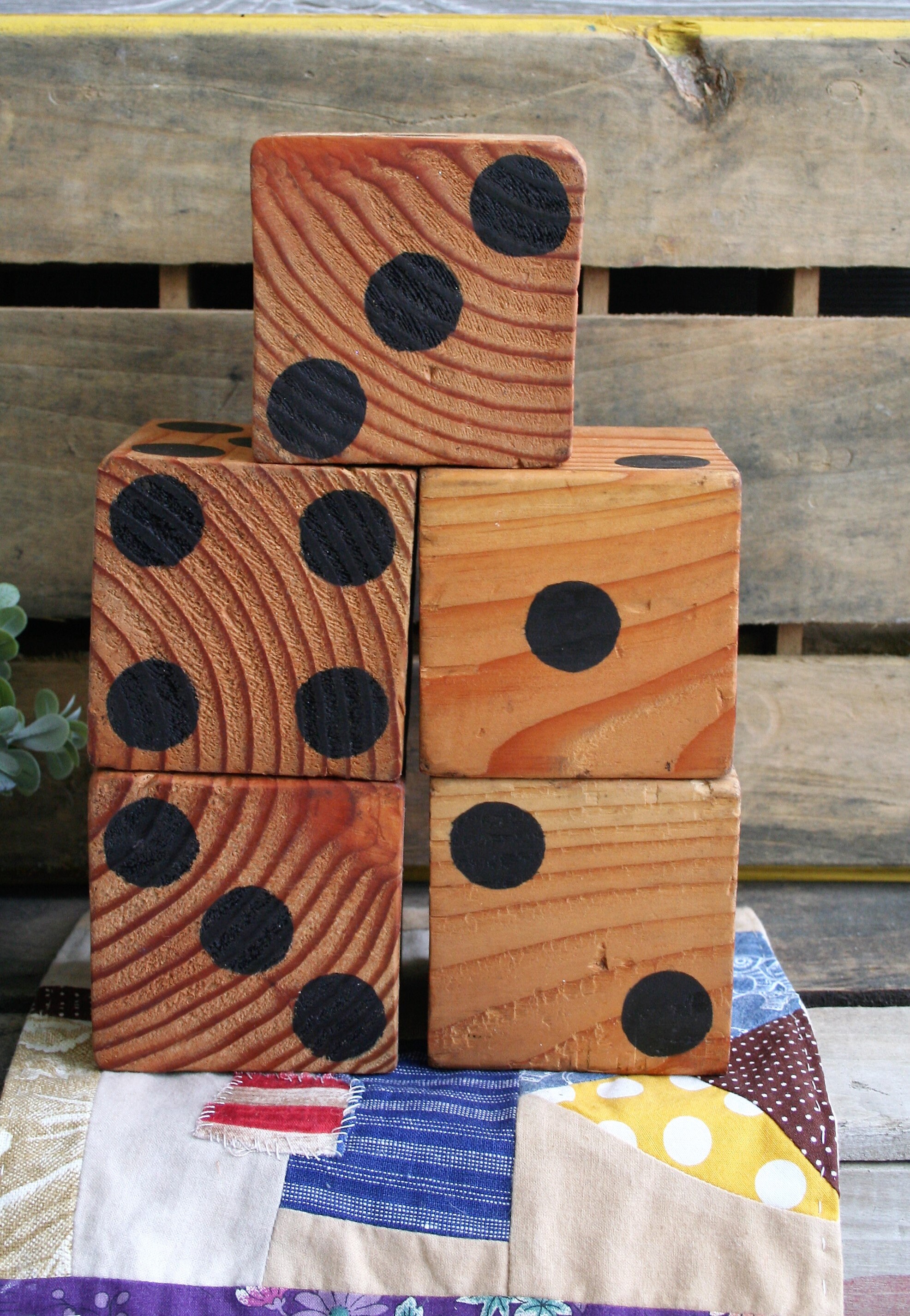 Handmade Wood Block Dice / Set of Five - Etsy
