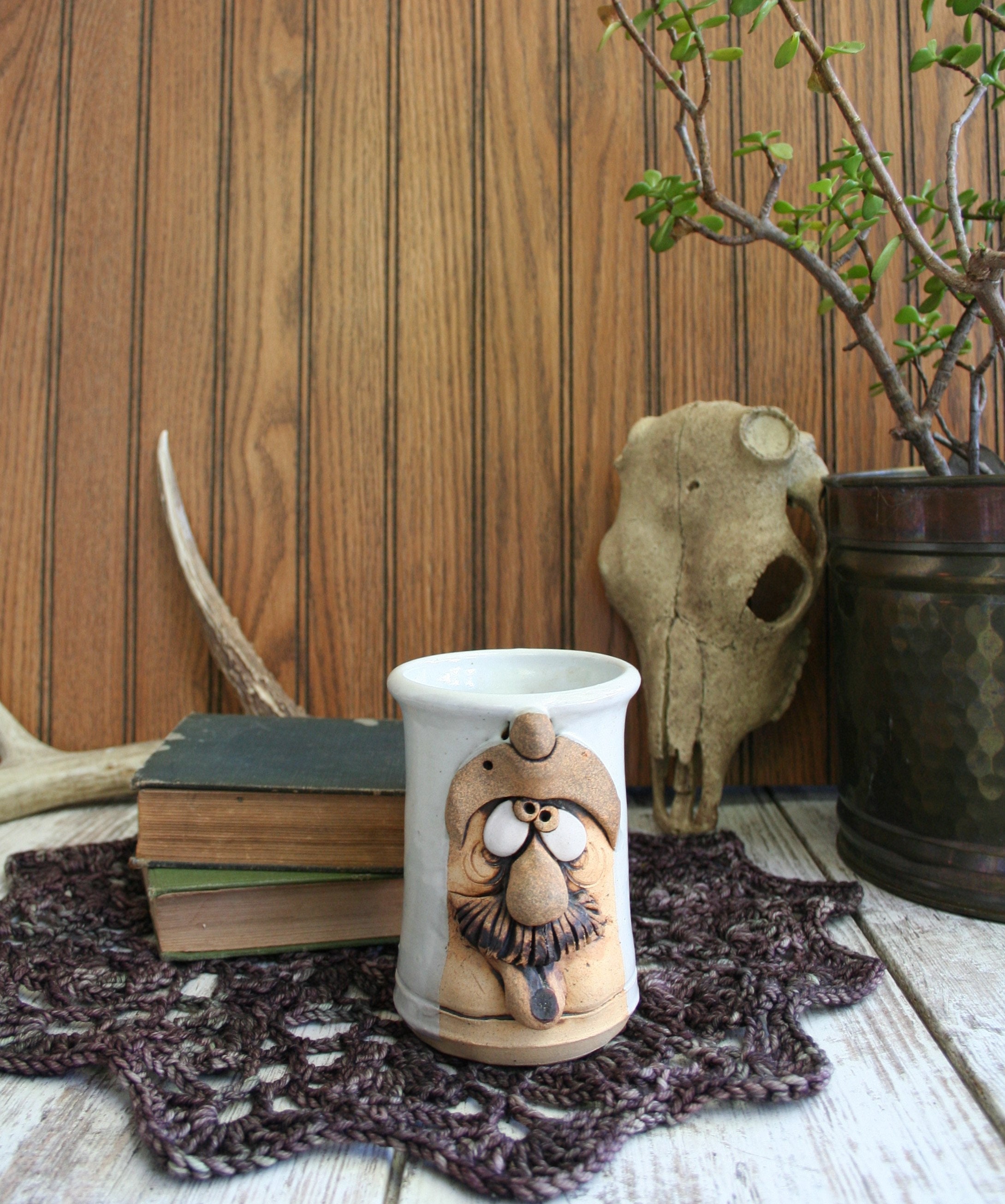 Awesome Handmade Face Pottery Mug / Man Face Smoking Pipe | Etsy