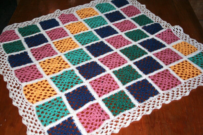 Beautiful Handmade Colorful Crochet Table Scarf - Etsy