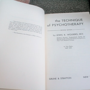 The Technique of Psychotherapy / Hardcover / Second Edition / Wolberg ...