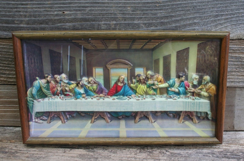 Vintage Religious Kitsch 3D Last Supper / Framed With Glass - Etsy