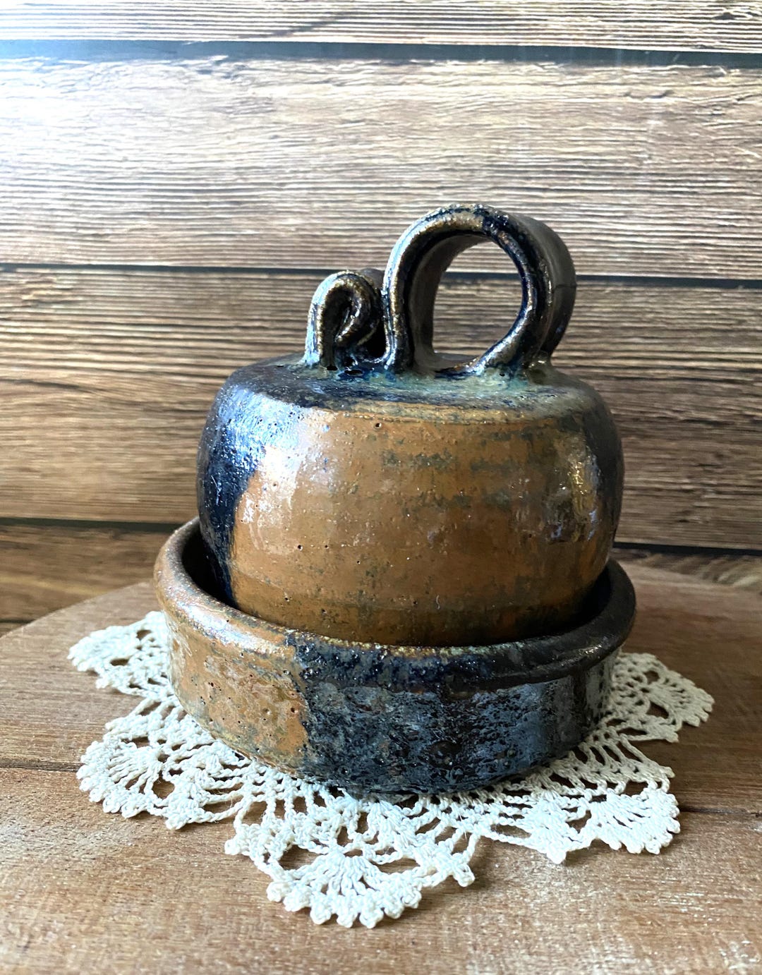 Rustic Pottery / Stoneware Butter Dish With Cover/lid - Etsy